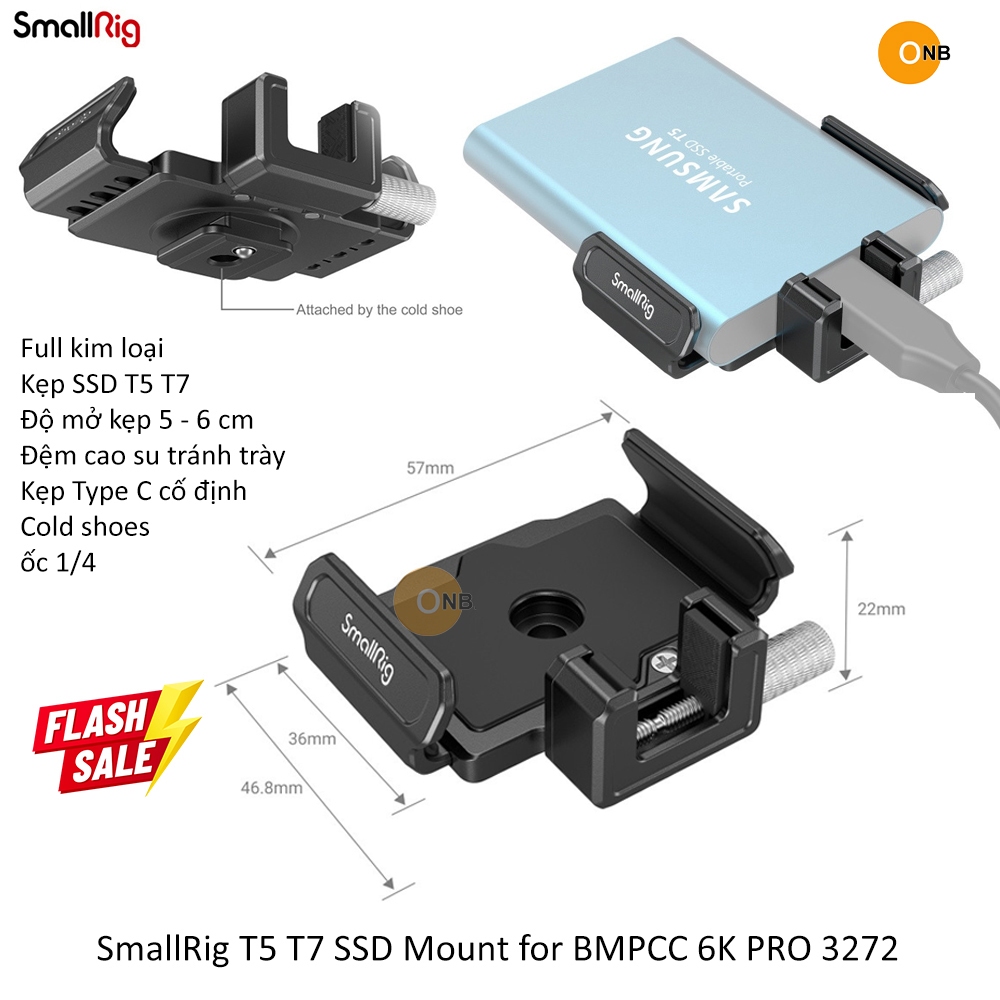 SmallRig T5 T7 SSD Mount BMPCC 6K Pro - Kẹp gắn SSD 3272 | Shopee Việt Nam