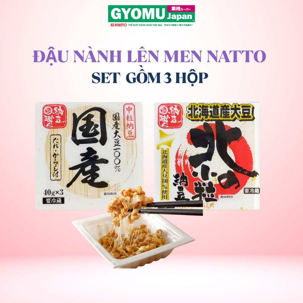 Đậu nành lên men Natto 120g-135g/ 1 set (1 set gồm 3 hộp nhỏ) đông lạnh ...