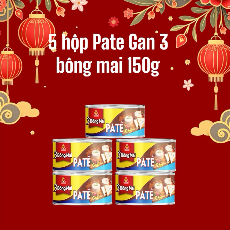 Combo 5 hộp Pate gan 3 bông mai vissan hộp 150g | Shopee Việt Nam