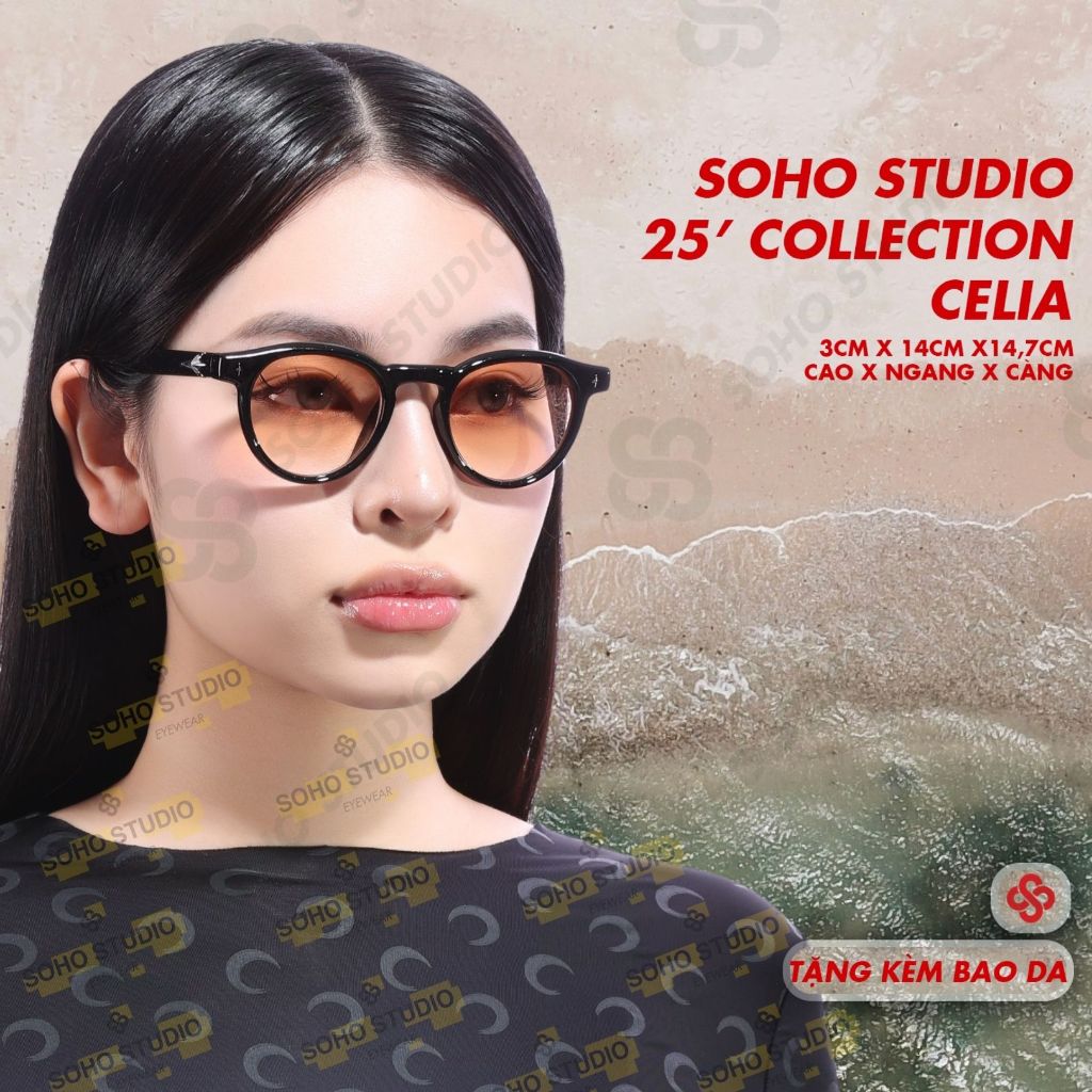 Gọng kính CELIA Soho Studio form tròn trung bình unisex không kén mặt | Shopee Việt Nam