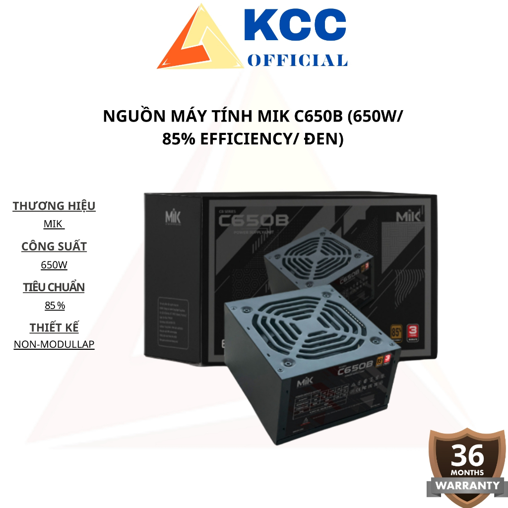 Nguồn máy tính MIK C650B (650W/ 85% EFFICIENCY/ Đen) | Shopee Việt Nam