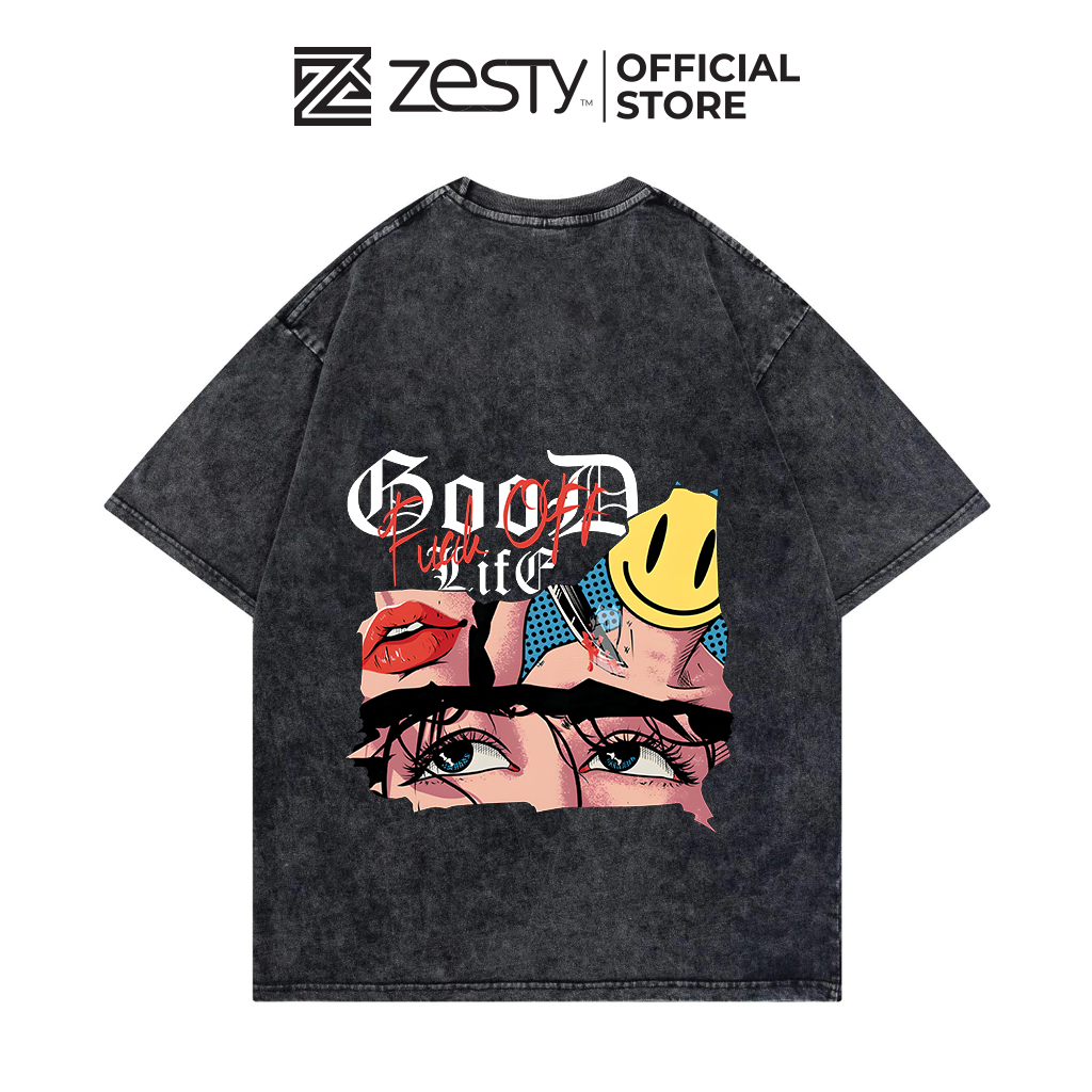 Áo Thun Wash xám unisex nam nữ ZESTY 100% cotton thoáng mát - STREET ...