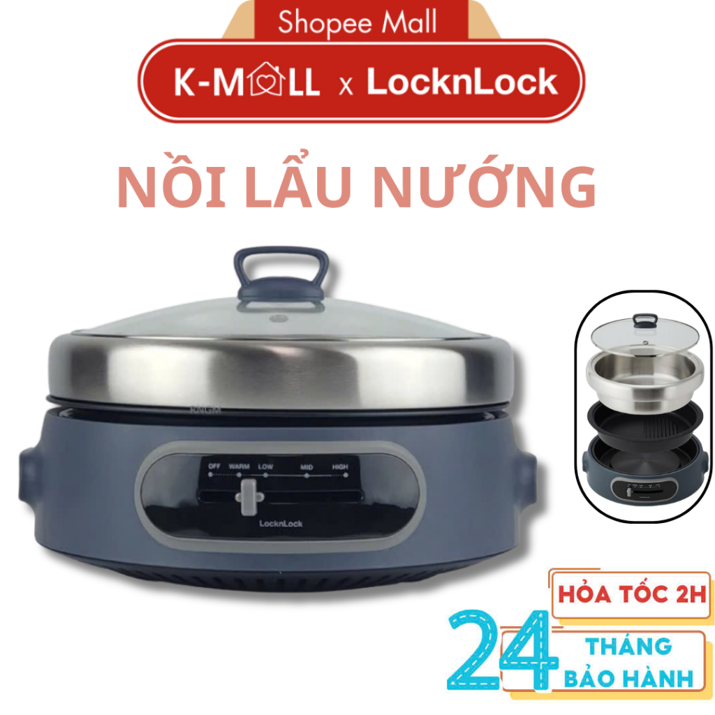 Nồi Điện Đa Năng LocknLock Multi Cooker With Ss Pot EJP542NVY dung tích ...