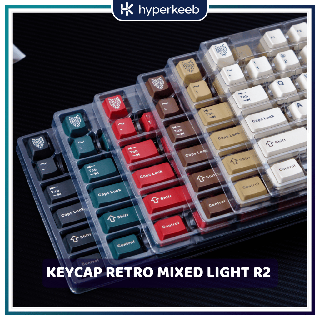 [HOẢ TỐC] Keycap Aifei Retro Mixed Light R2 | 114 nút x6 - nhựa ABS 1 ...