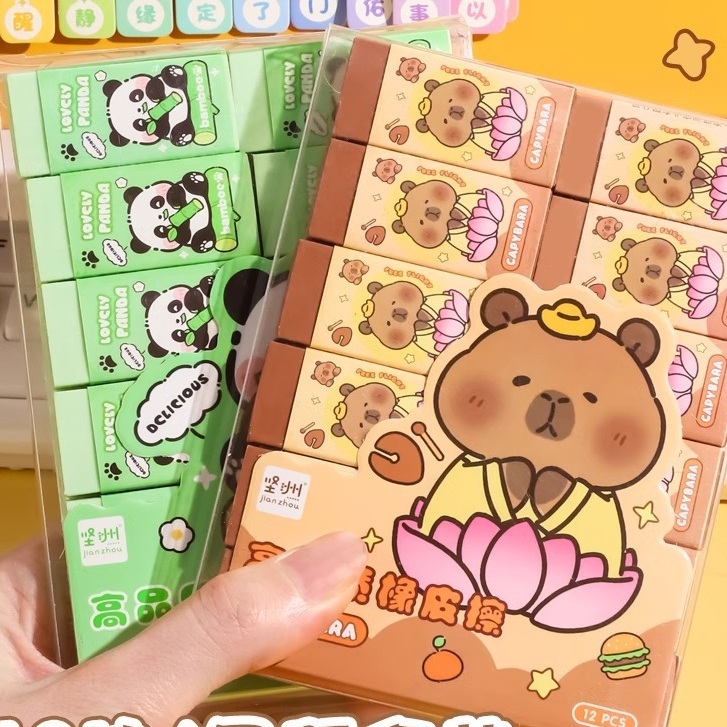 Set 5/6/12 Tẩy Nhiều Mẫu Hoạt Hình Dễ Thương - Capybara | Shopee Việt Nam