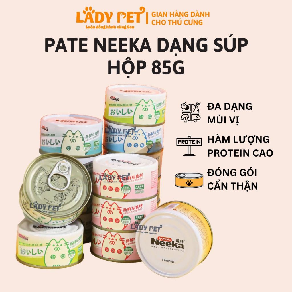 [Pate Dạng Súp] Pate Neeka Dinh Dưỡng Cho Mèo Hộp 85G, Pate Cho Mèo | Shopee Việt Nam
