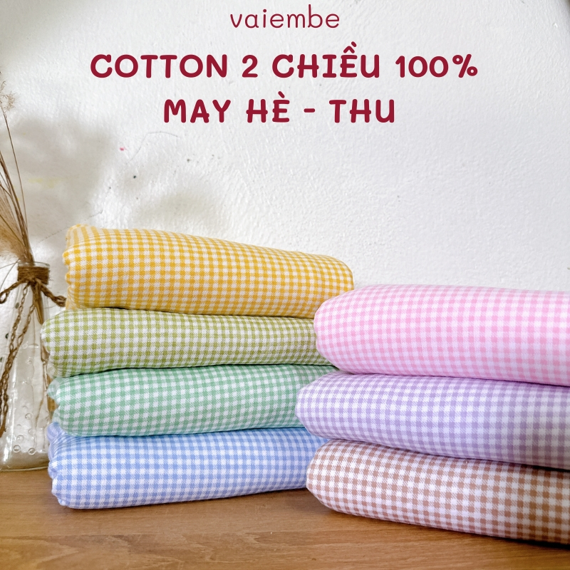 2C | Vải CARO 100% cotton giãn 2C, họa tiết vượt thời gian, màu sắc ...