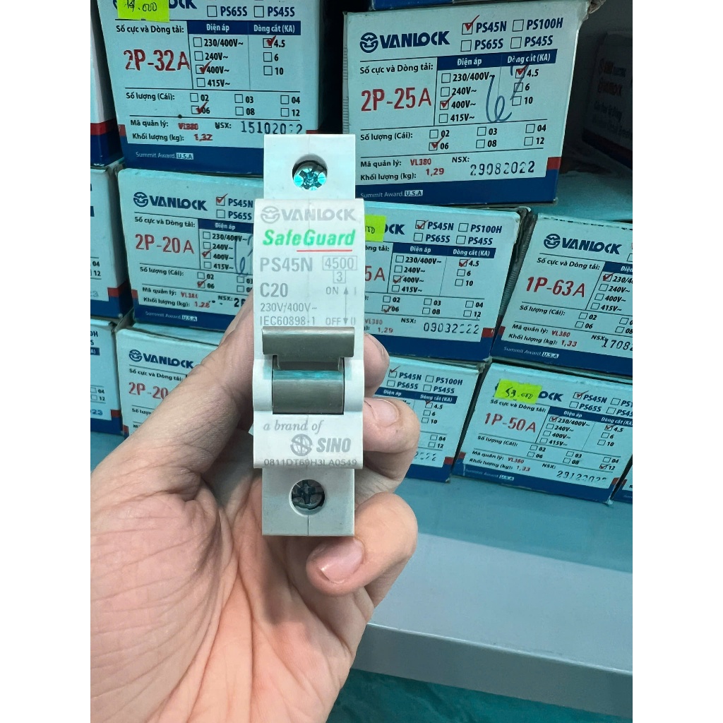 SINO - Cầu dao Aptomat MCB CB 1P 1 pha 1 Tép Sino 10A 16A 20A 25A 32A 40A Chính hãng | Shopee ...