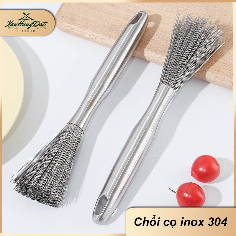 Chổi cọ rửa xoong nồi bằng sợi inox 304 cao cấp chà bóng loại bỏ rỉ sét ...