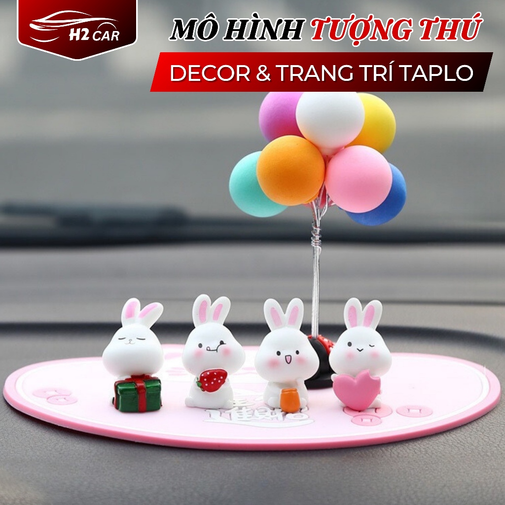 Mô hình đồ chơi tượng THỎ HỒNG decor trang trí mini cute dễ thương bàn ...