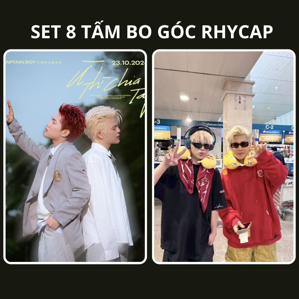 RhyCap ( Quang Anh Rhyder x Captian boy) set 8 thẻ bo góc in theo yêu ...