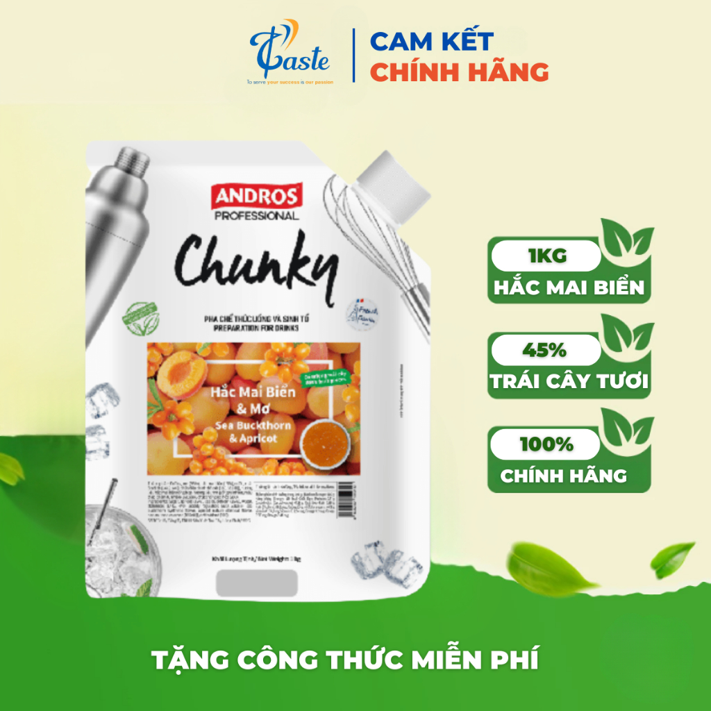 Mứt Trái Cây Chunky Andros Mơ & Hắc Mai Biển 1Kg (Thịt trái cây thật ...