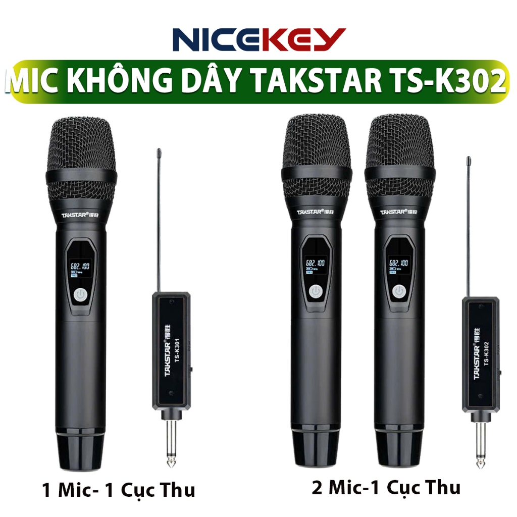 Mic Không Dây Takstar TS-K301 / TS-K302 - Micro UHF Không Dây Cầm Tay Dùng Cho Hát Karaoke ...