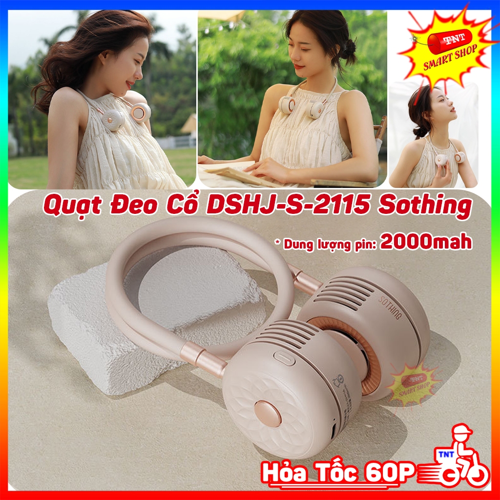 Quạt Đeo Cổ Sothing DSHJ-S-2115 3 Tốc Độ Gió Êm , Quạt Tích Điện Đeo Cổ Mini Pin 2000mAh Nhỏ Gọn ...