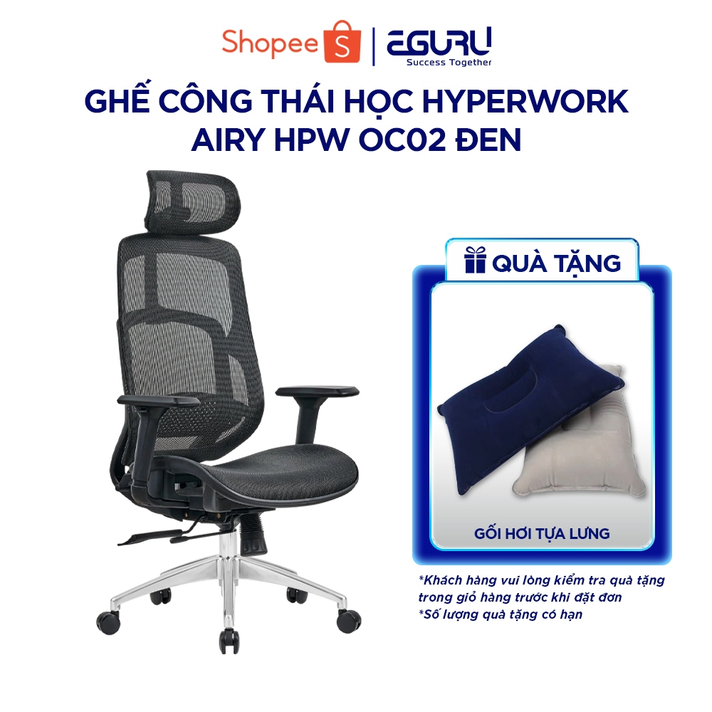 Ghế công thái học HyperWork Airy HPW OC02 (Đen/ Xám/Hồng) - Hàng Chính ...