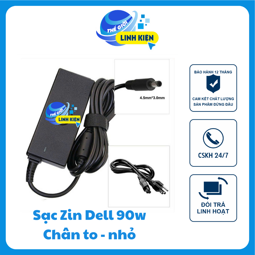 Sạc Laptop Dell 90w- Sạc DELL Chân To ,Chân Nhỏ - Sạc Máy Tính Dell ...