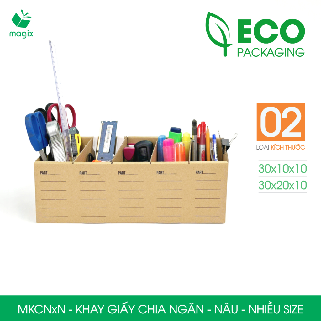 MKCNxN - Nhiều size - Combo 10 khay giấy carton chia ngăn - Khay đựng ...