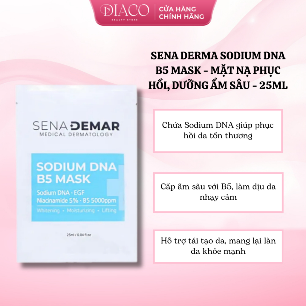 SENA DERMA SODIUM DNA B5 MASK - MẶT NẠ PHỤC HỒI, DƯỠNG ẨM SÂU - 25ML | Shopee Việt Nam