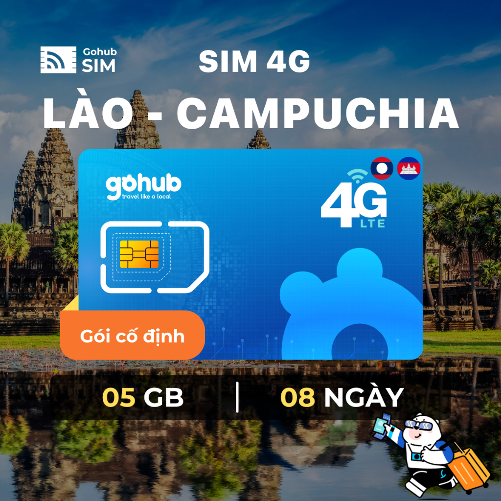 [GOHUB] SIM 4G du lịch Lào, Campuchia - Gói cố định (05 GB / 08 ngày ...