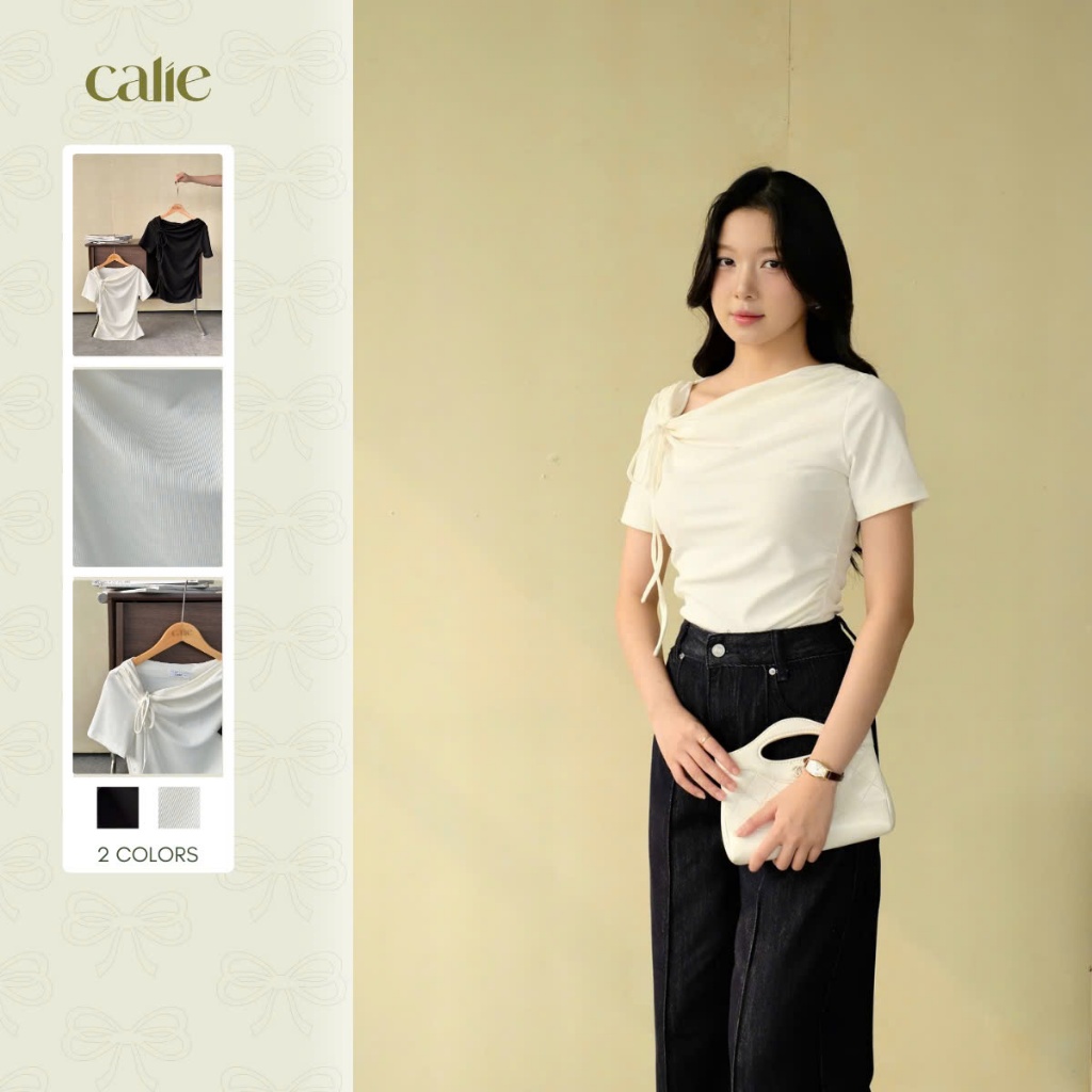 Áo dệt kim cổ lệch, chất liệu mềm mát, co dãn, form đặc biệt dễ phối đồ ...