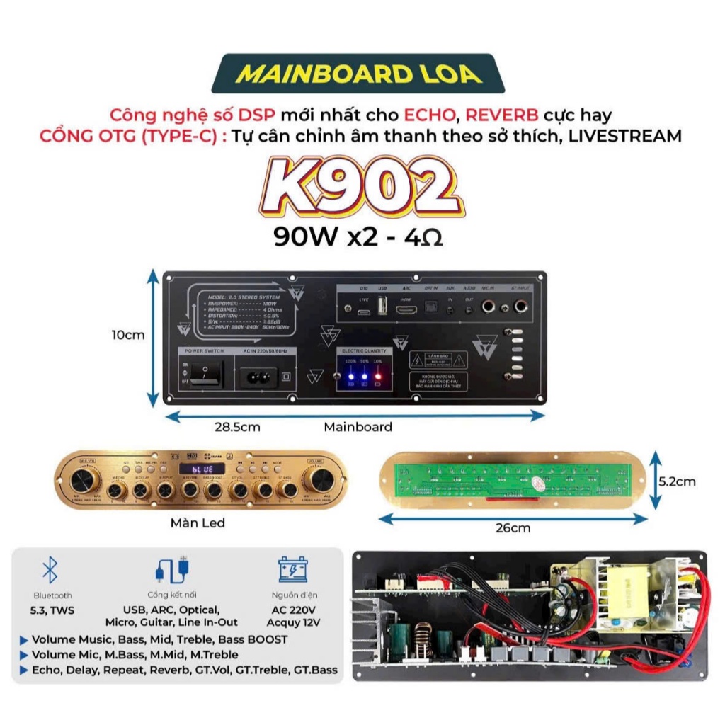 MẠCH LOA KÉO K18 ,K902 PLUS ECHO DELAY CÓ REVERB SIÊU HAY CS 180w chuyên loa xách tay | Shopee ...