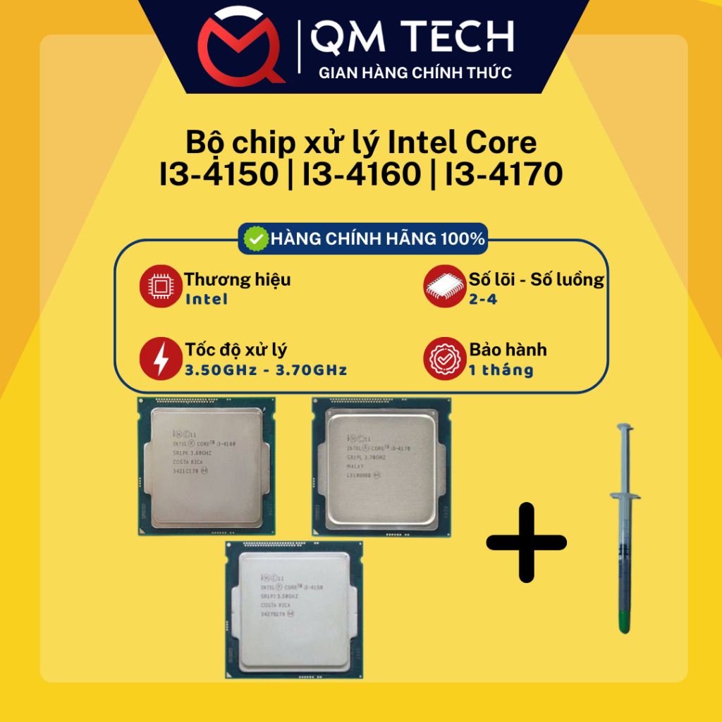 Bộ chip vi xử lý Intel Core™ i3 / i5 / i7 socket 1150 TRAY + Tặng kèm ...
