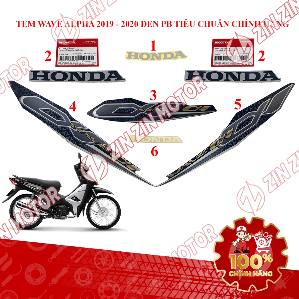 Tem Rời Wave Alpha 110 2019-2020 Đen Bóng Bản Tiêu Chuẩn Chính Hãng ...