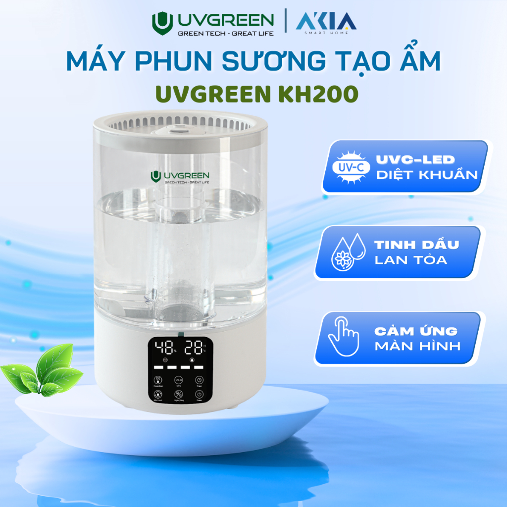 Máy phun sương tạo ẩm Uvgreen KH200 - Phun sương mịn, Xông tinh dầu Aroma, Cảm ứng, Dung tích 5L ...