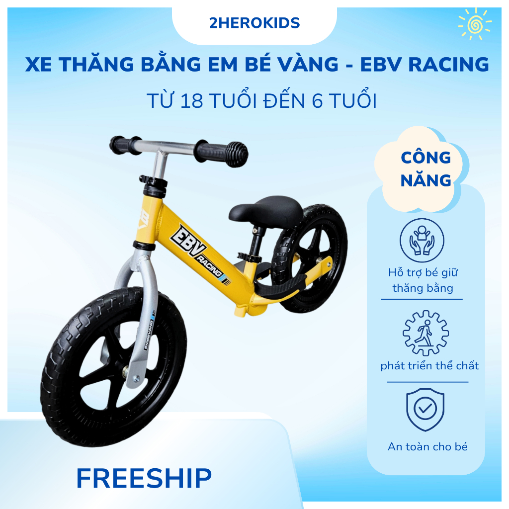 FREESHIP XE THĂNG BẰNG EBV KHUNG NHÔM-EM BÉ VÀNG CHO BÉ TỪ 18m đến 5 ...