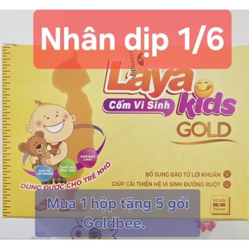 Cốm vi sinh LAYA KIDS GOLD dành cho trẻ từ 6 tháng trở lên Hộp 30 gói ...