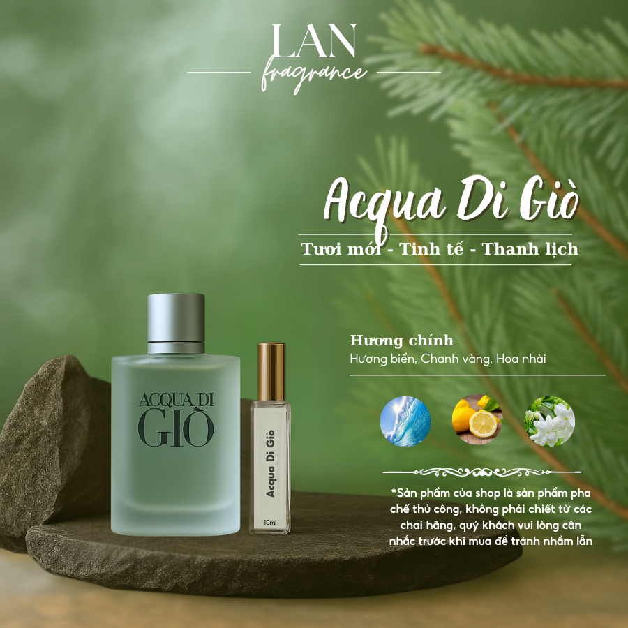 Nước Hoa Nam Princess Acqua Di Giò Trắng EDT, Nước hoa chiết PL PERFUME ...