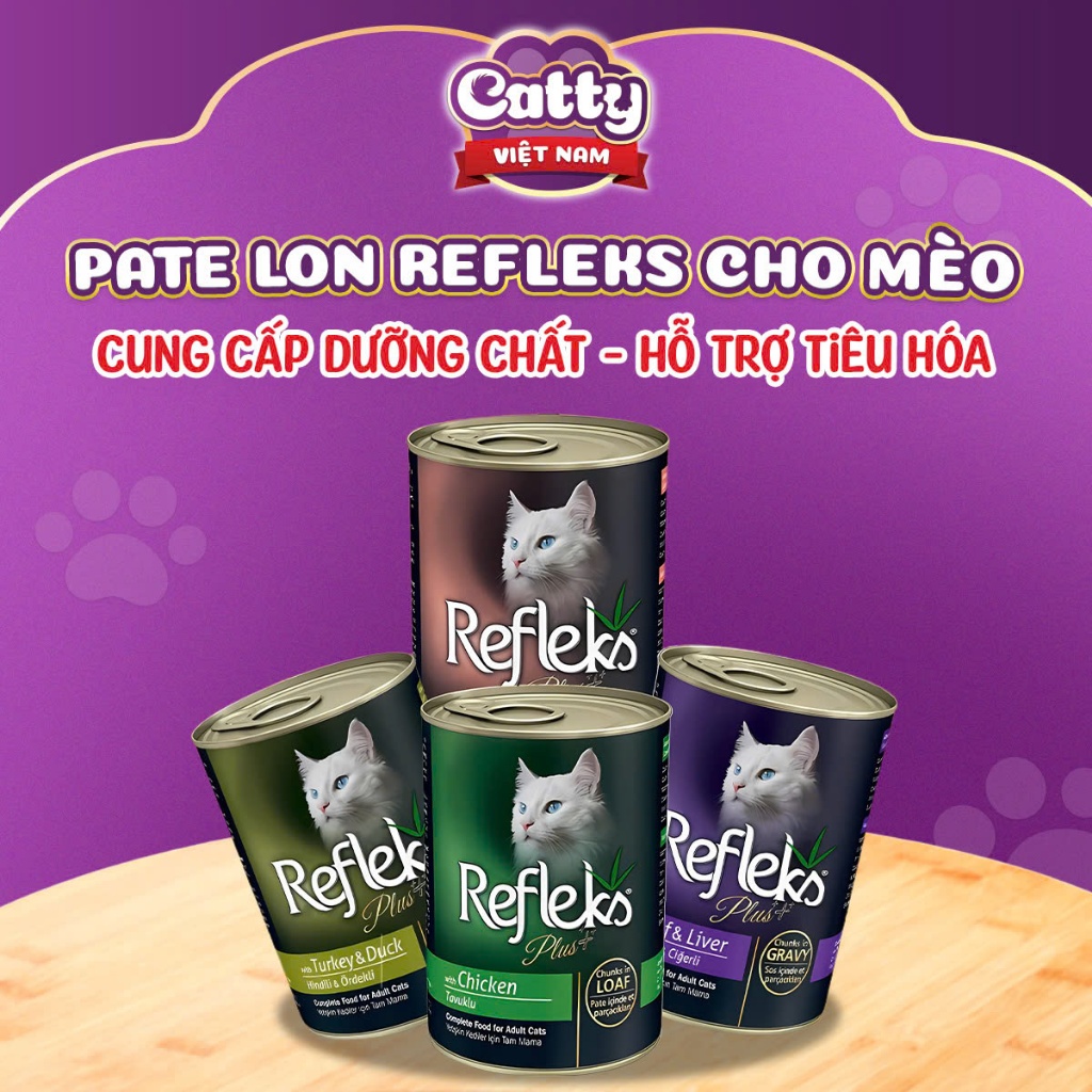 Pate Cho Mèo Pate Lon Refleks Thức Ăn Tươi Cung Cấp Dưỡng Chất Lon ...