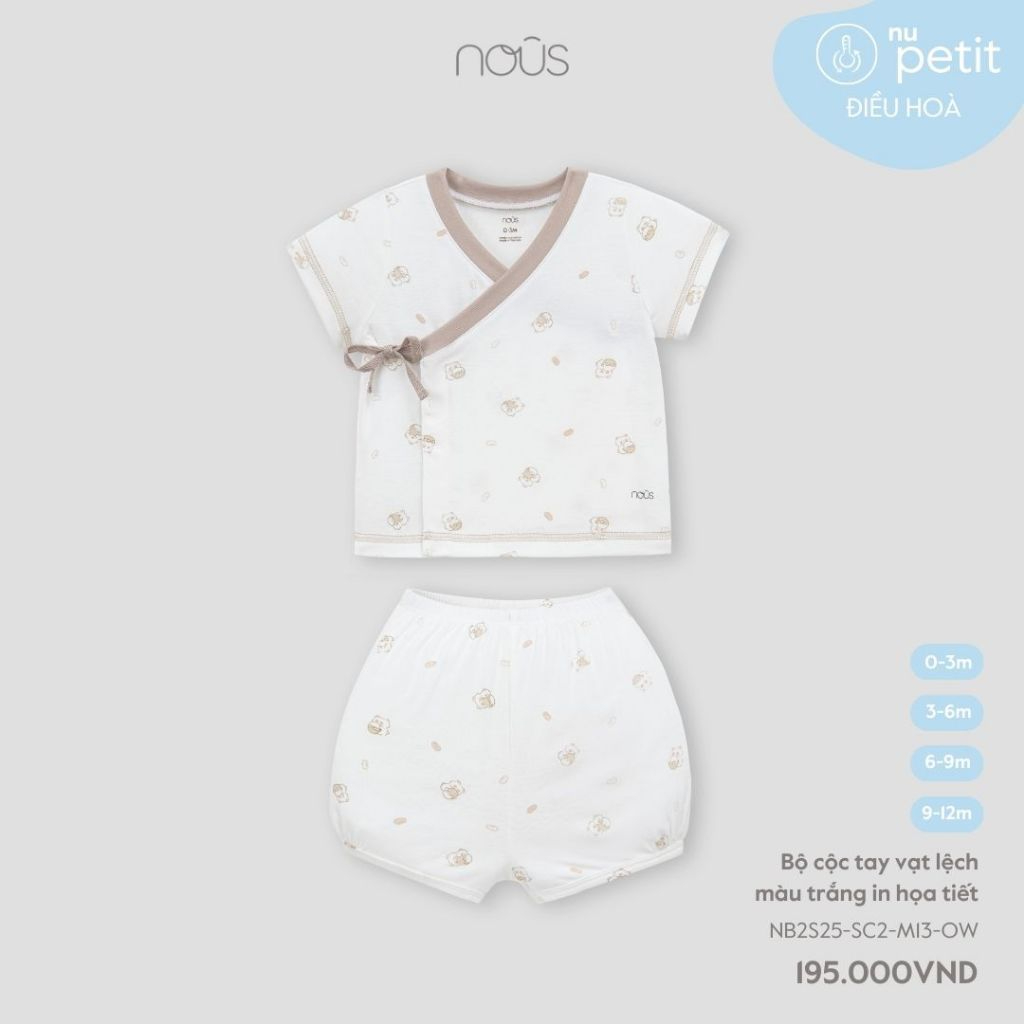 Nous Baby Bộ quần áo cộc tay vạt lệch cho bé gái họa tiết xinh xắn BST ...