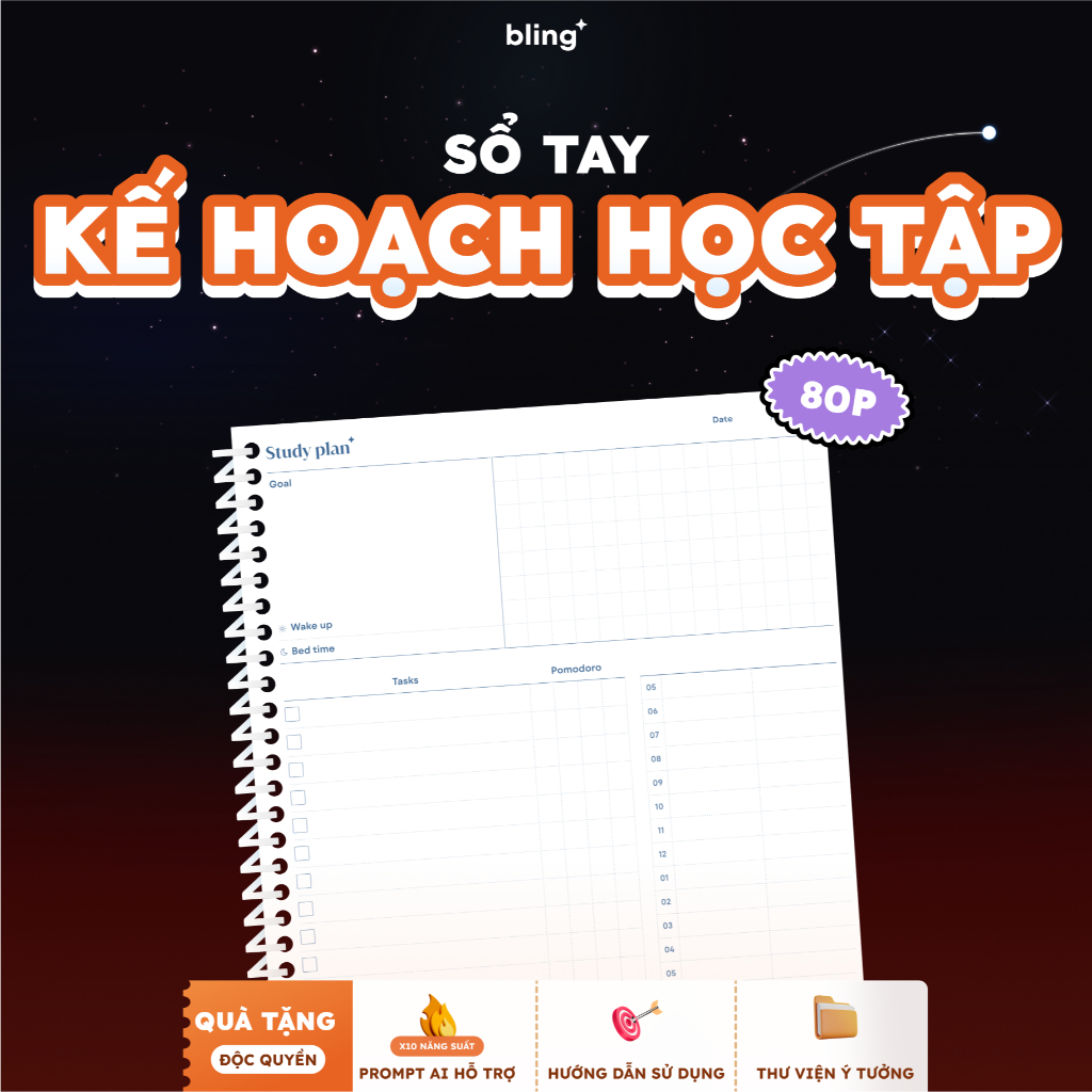 Sổ Tay Lập Kế Hoạch Học Tập Bling | Study Plan Dành Cho Học Sinh, Sinh ...