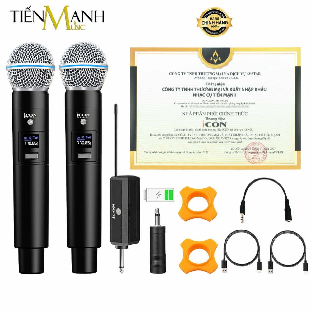 [Chính Hãng, Pin Sạc] Micro Không Dây Icon WM 2.1 - Mic Cầm Tay Hát ...