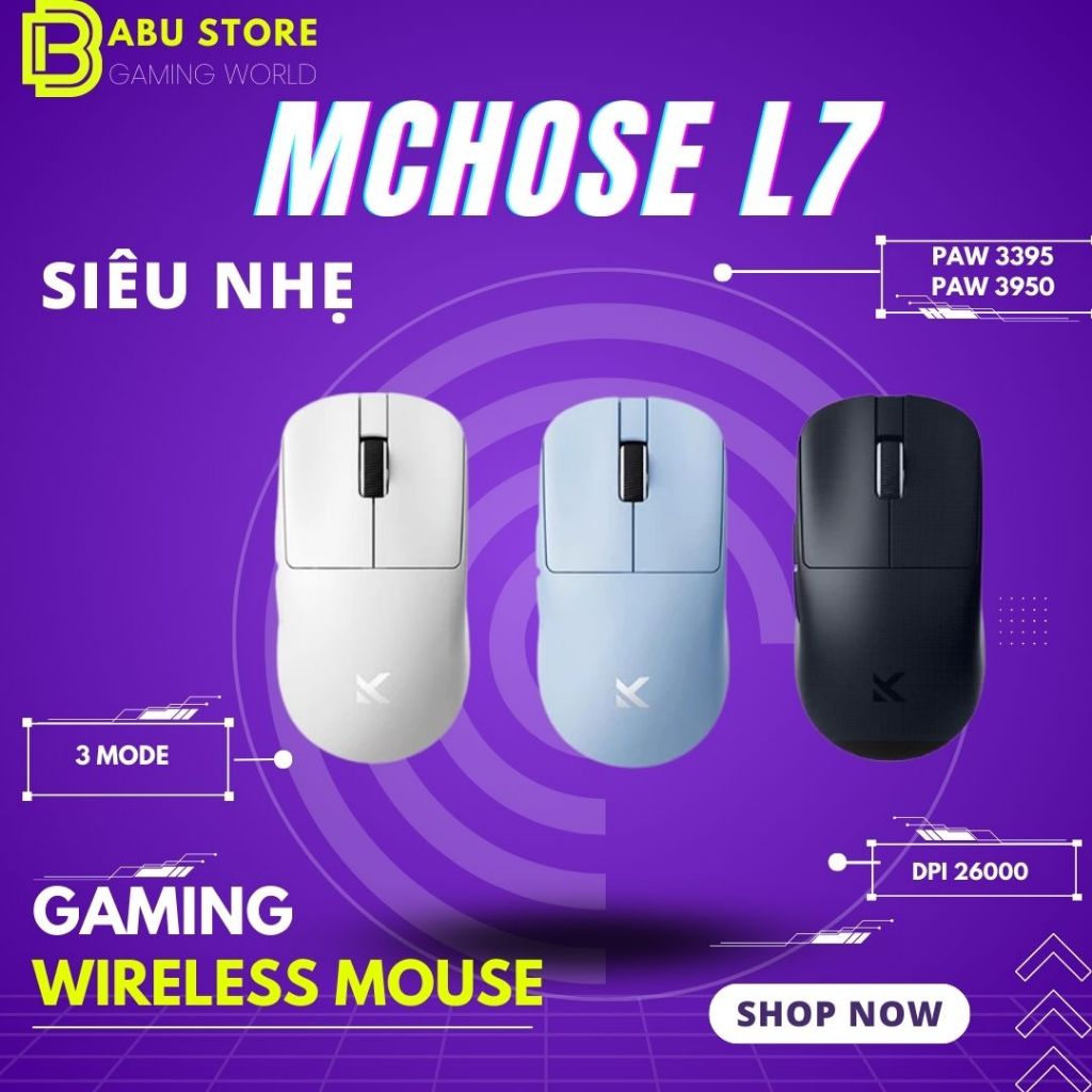 Chuột Gaming Mchose L7 / L7 Pro / l7 Ultra - L7+ Phiên bản mới Wireless - THEBABUSTORE | Shopee ...