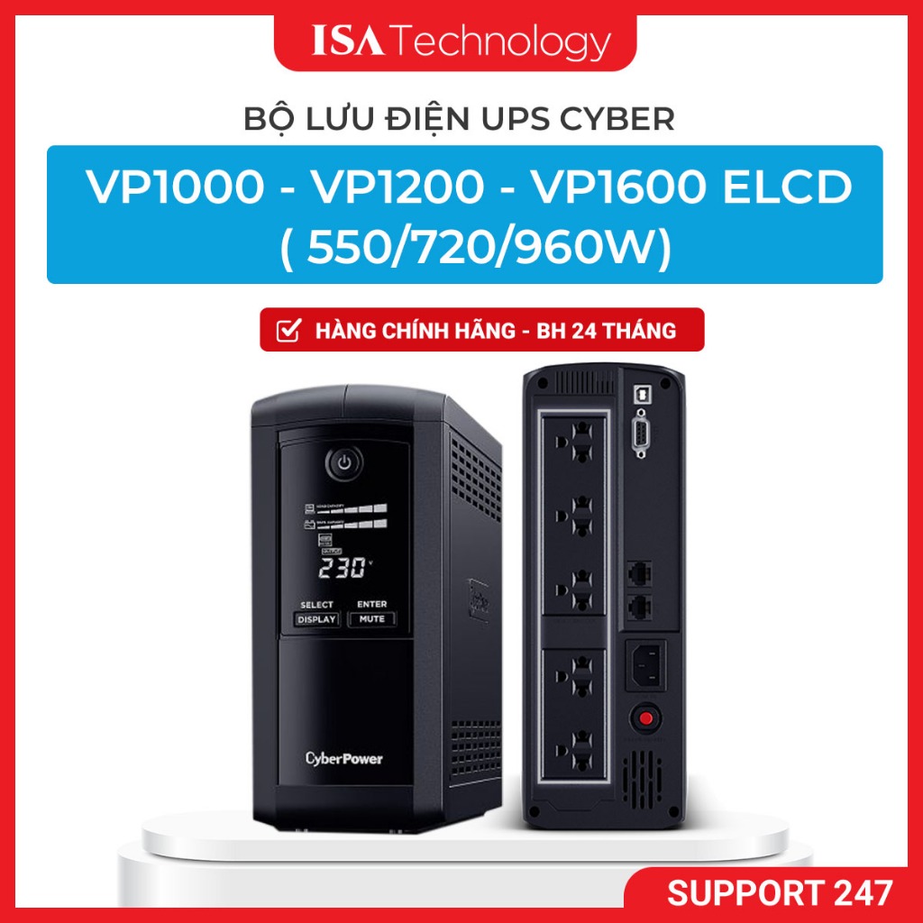 Bộ lưu điện UPS CyberPower VALUE Pro VP1000/1200/1600ELCD – 1000VA ...