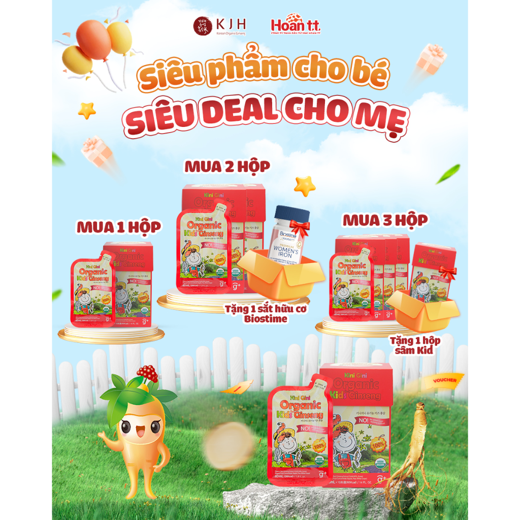 [PHIÊN BẢN MỚI] NƯỚC HỒNG SÂM HỮU CƠ TRẺ EM KINI GINI KIDS KJH | Shopee ...
