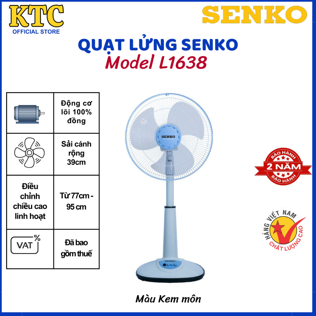 Quạt đứng Senko L1638 - Chính hãng - Bảo hành 24 tháng | Shopee Việt Nam