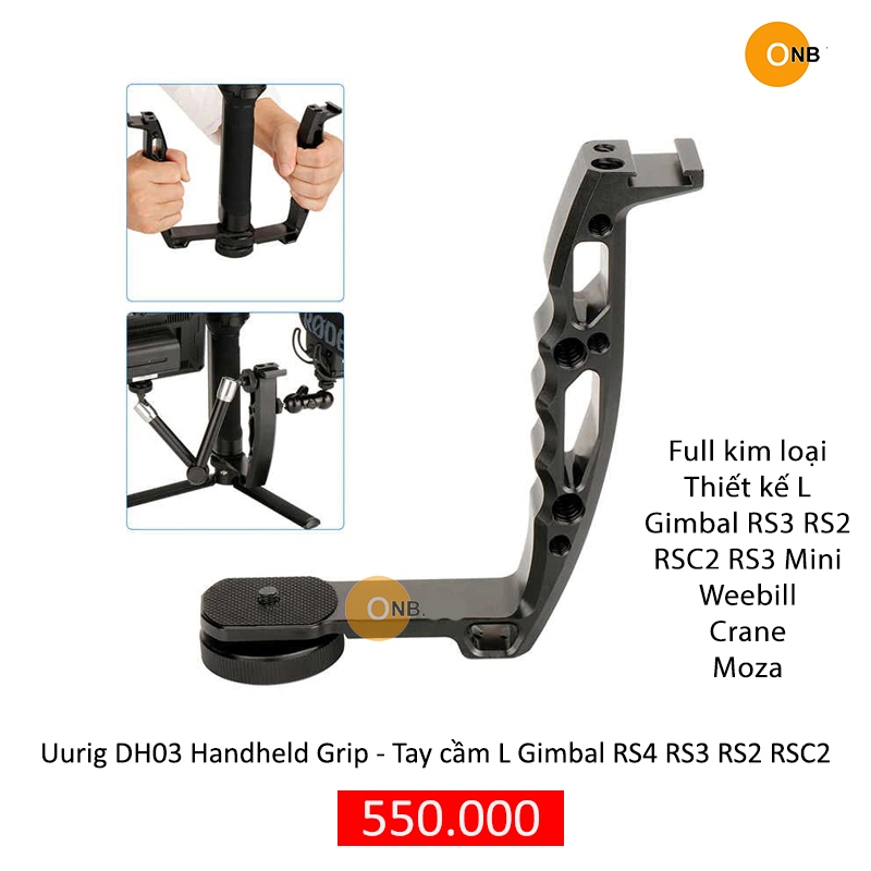 Uurig DH-03 DH03 Tay cầm L gắn Gimbal Ronin RS4 RS3 RS2 RS4 Mini | Shopee Việt Nam