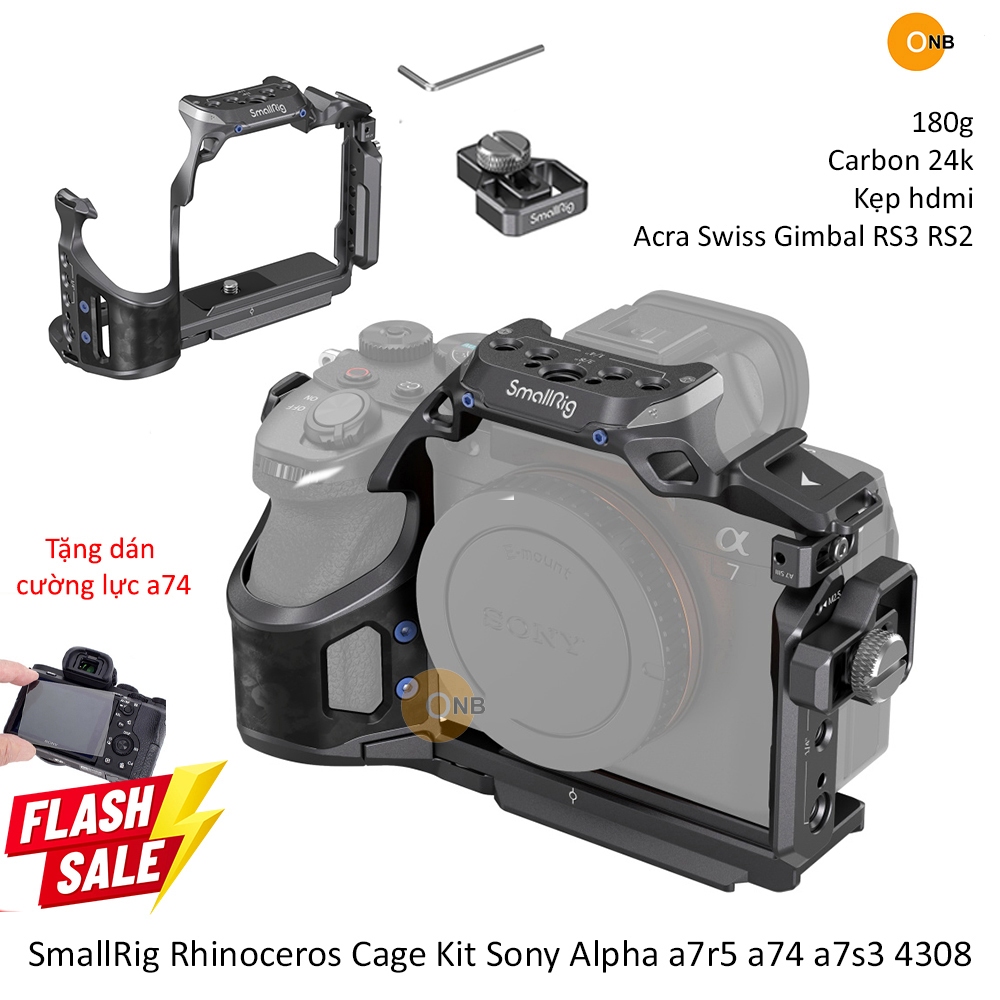 Small-Rig Rhinoceros Cage Khung máy ảnh Sony Alpha a7r5 a74 a7s3 a7r4 ...