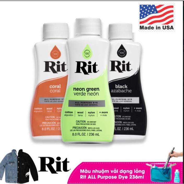 [PM] Rit màu nhuộm vải tự nhiên - Rit All Purpose 236ml - Fulll bảng ...