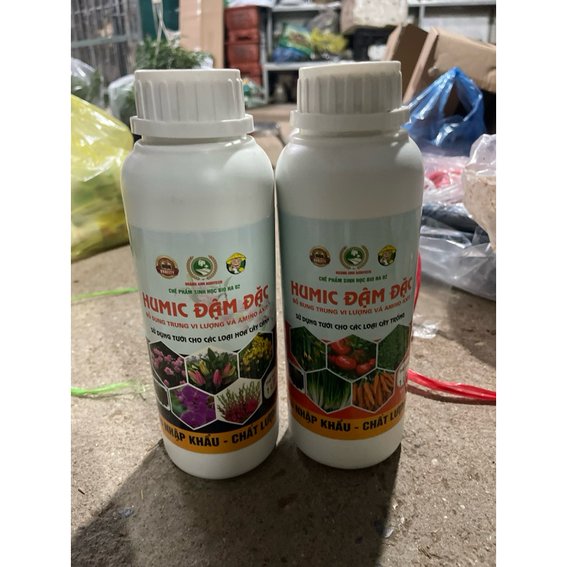 Phân bón Humic đậm đặc bổ sung trung vi lượng vag amino axit chai 1 lít ...