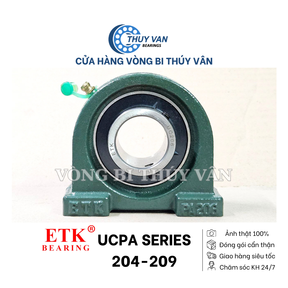 Gối đỡ vòng bi bạc đạn UCPA 204 205 206 207 208 209 210 hãng ETK ...