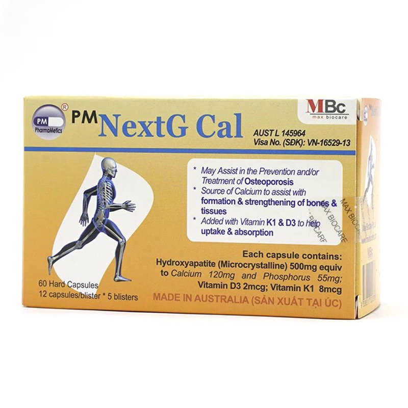 Viên uống NextG Cal canxi hữu cơ hộp 60v ⚡nhập khẩu úc⚡ | Shopee Việt Nam