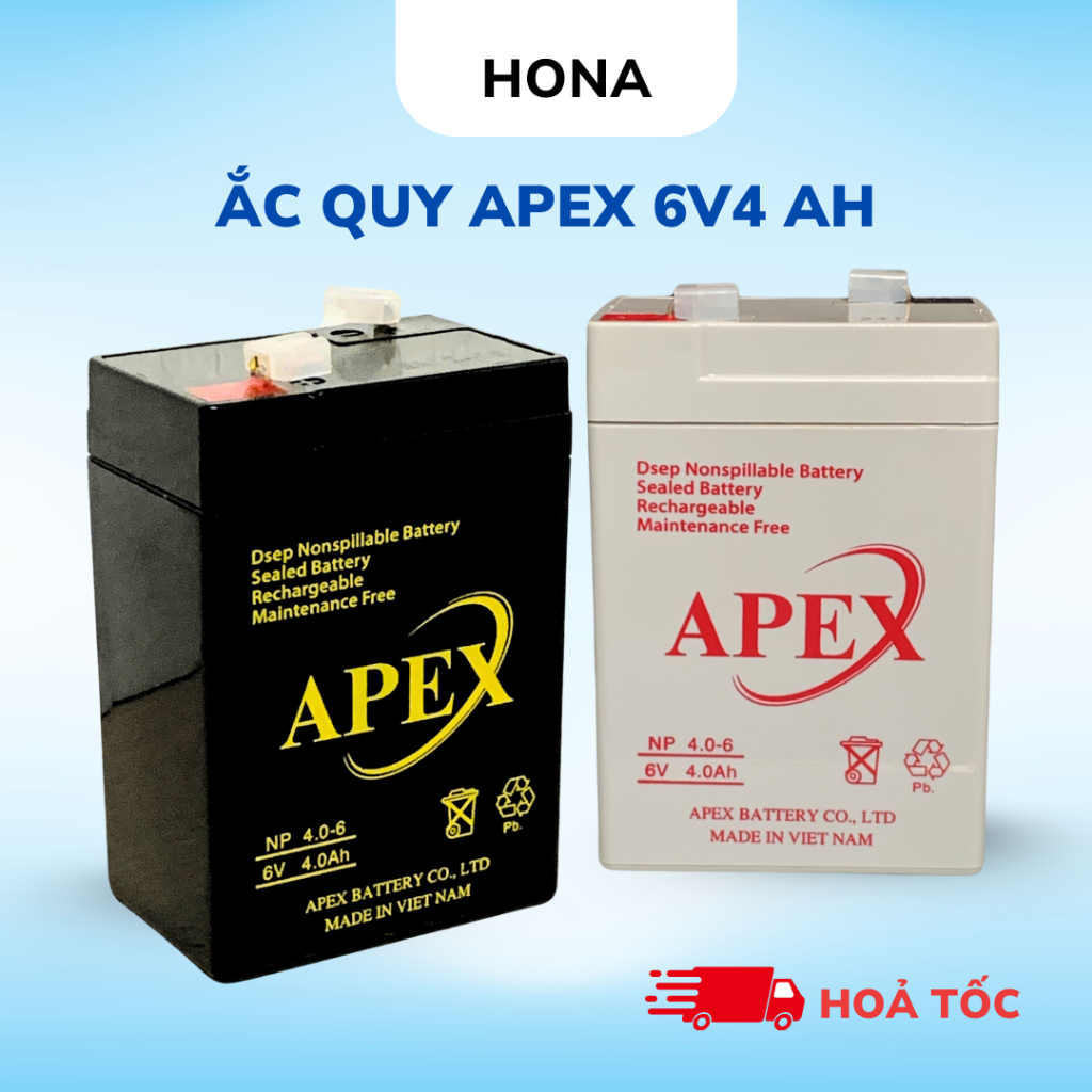 Ắc Quy Khô APEX 6V 4Ah Chính Hãng – Lưu Điện Ổn Định Cho Quạt Sạc, Loa ...