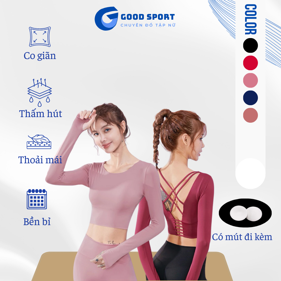 Áo crotop tay dài tập gym ,yoga ,chạy bộ, đạp xe nữ | Shopee Việt Nam