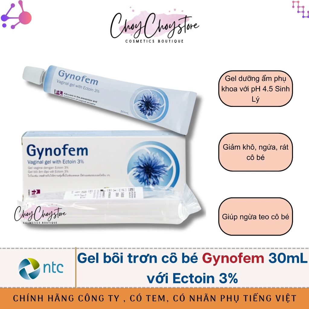 Gel Bôi Trơn Phụ Khoa Gynofem Với Ectoin 3% Giúp Dưỡng Ẩm, Giảm Khô ...