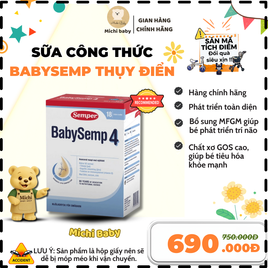 Sữa Công Thức BabySemp Thụy Điển Đầy Đủ Số Hộp 800g - Michi baby MC714 ...