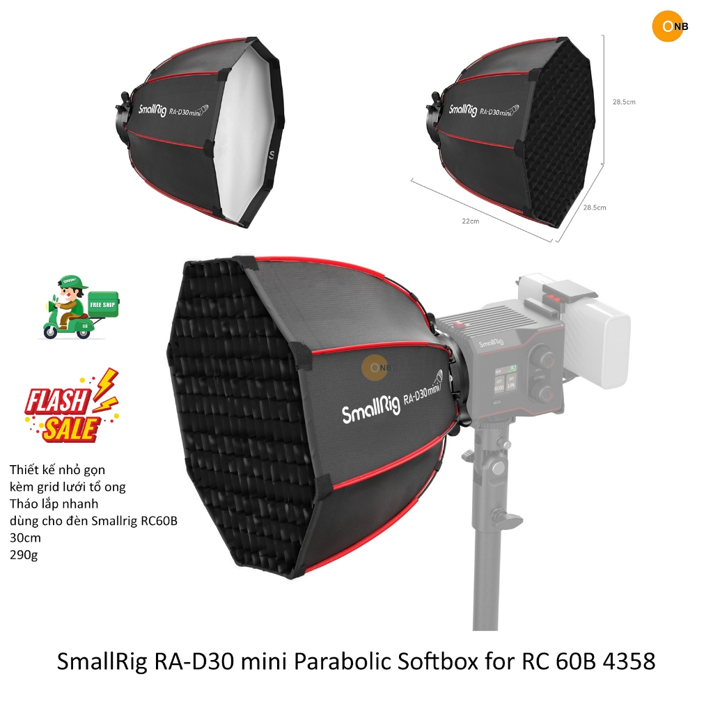 Small-Rig RA-D30 mini Parabolic Softbox đèn led Smalrig RC 60B 4358 ...